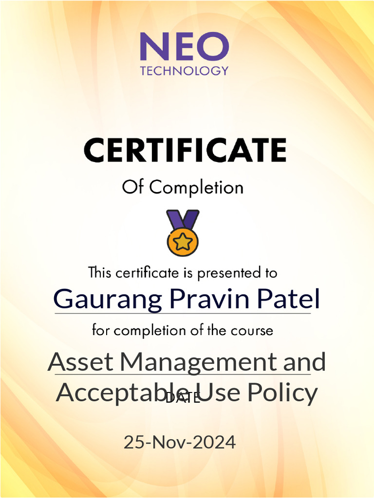 Acceptable Use Policy Course Certificate | PDF