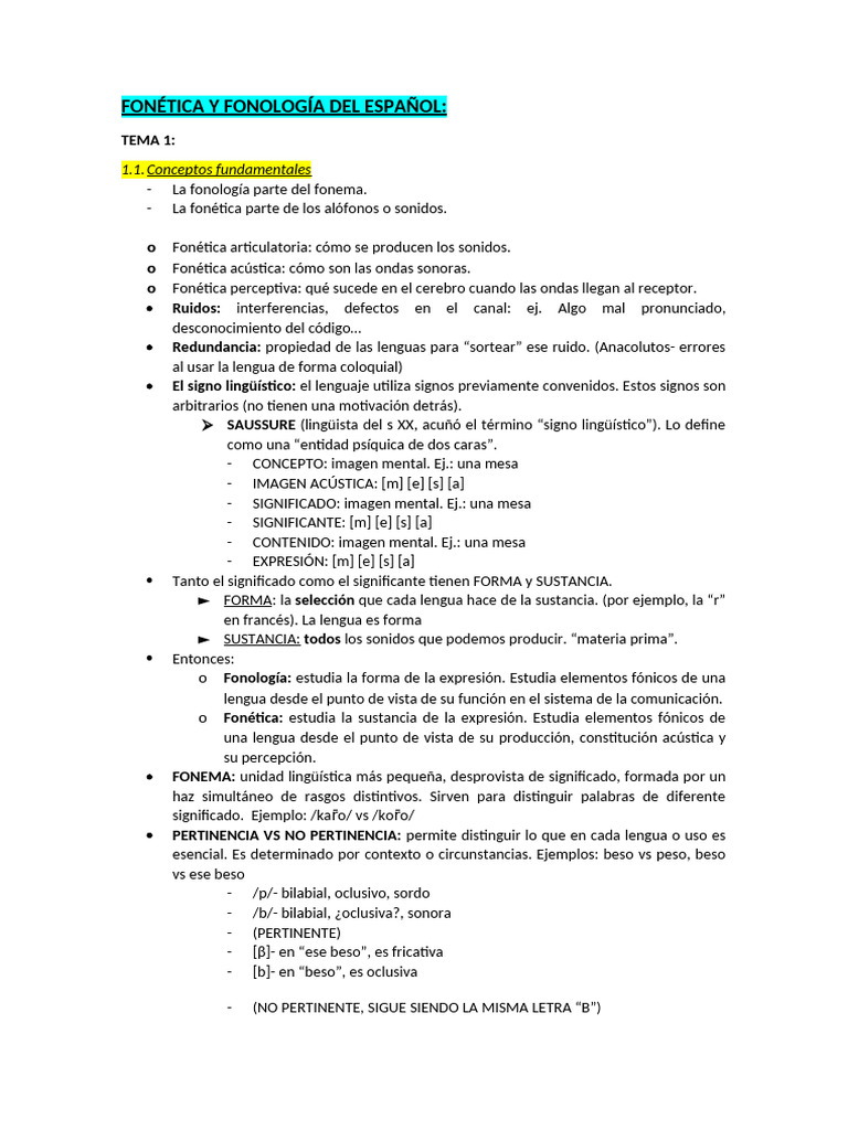 Apuntes Fonética Tema 1 | PDF | Sonido | Hertz