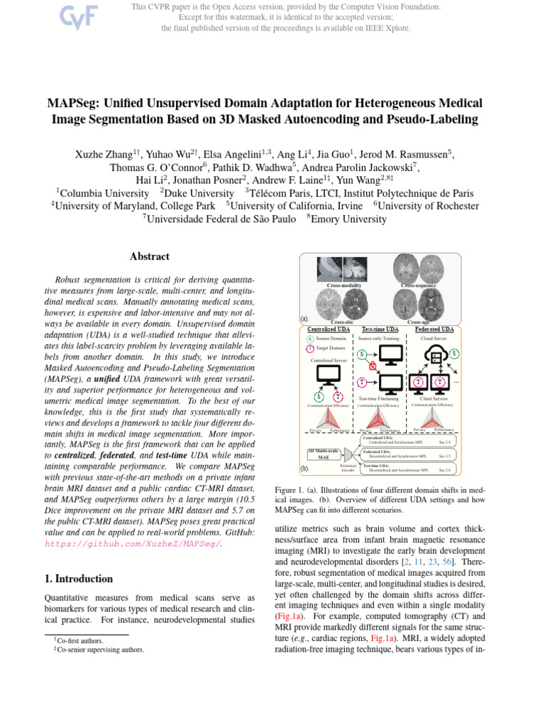 Zhang MAPSeg Unified Unsupervised Domain Adaptation For Heterogeneous Medical Image Segmentation ...