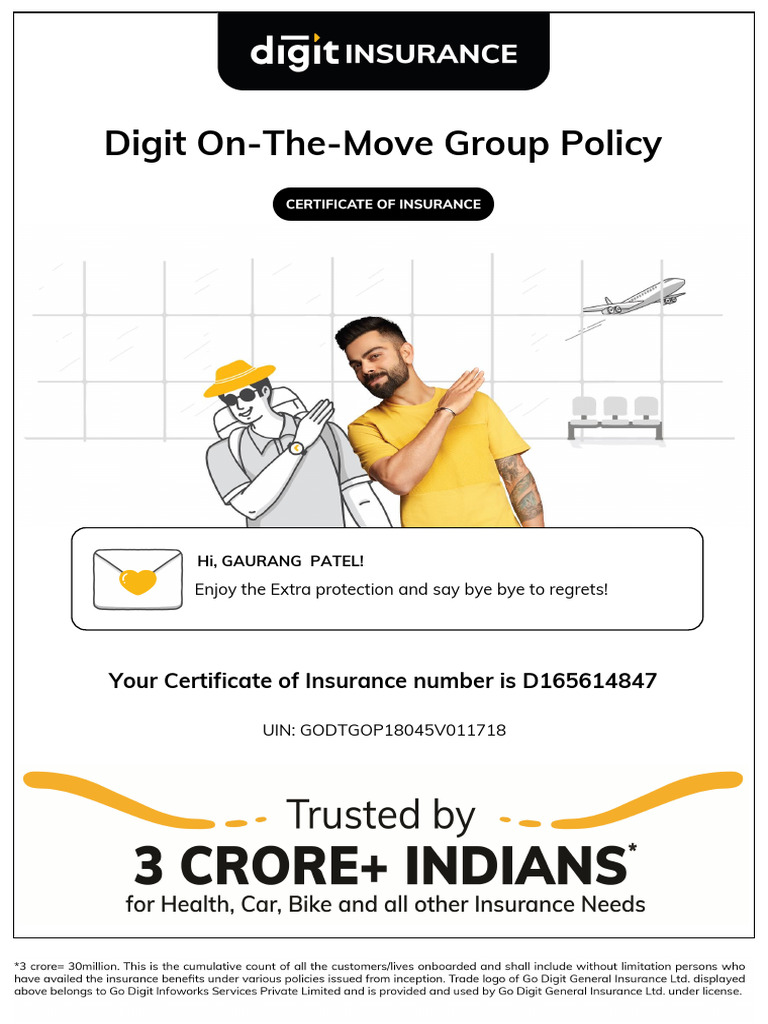 Digit On-The-Move Insurance Policy | PDF | Insurance