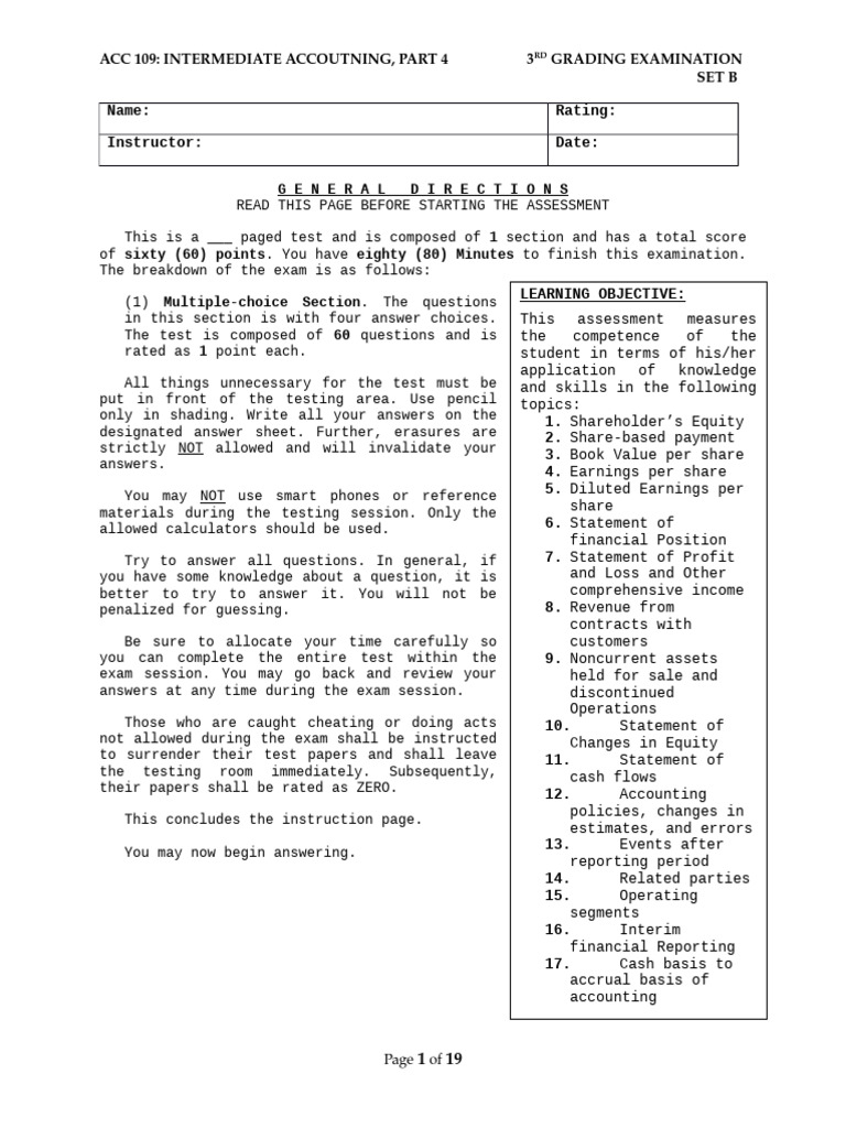 ACC_109_P3_EXAM_SETB_TEACHERS_COPY.docx | PDF | Expense | Debits And Credits