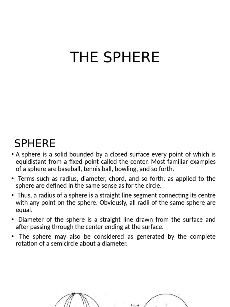 The Sphere. Bsce 1c 3 | PDF | Sphere | Circle
