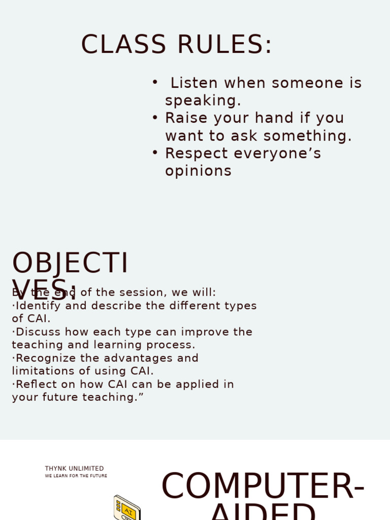 Computer-Aided Instruction (CAI) | PDF