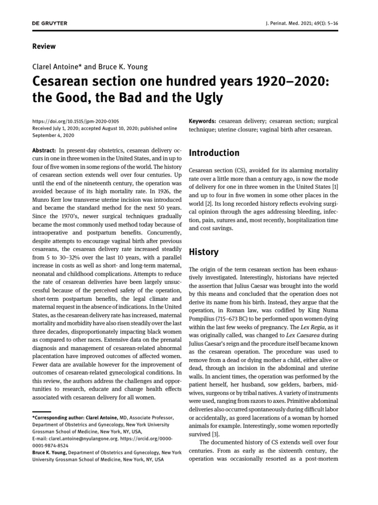 Cesarean Section: A Century of Change | PDF | Caesarean Section ...