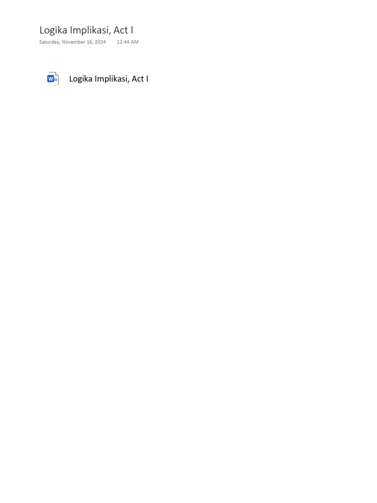 Logika Implikasi, Act I | PDF