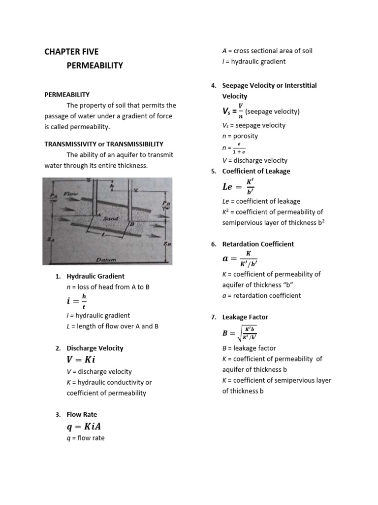 Permeability Formula | PDF | Environmental Science | Natural Materials