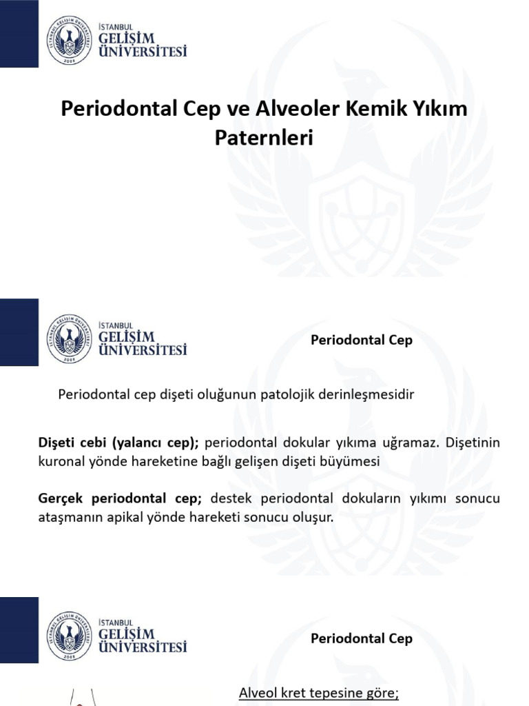 Periodontal Cep Ve Alveoler Kemik Yıkım Paternleri Final | PDF