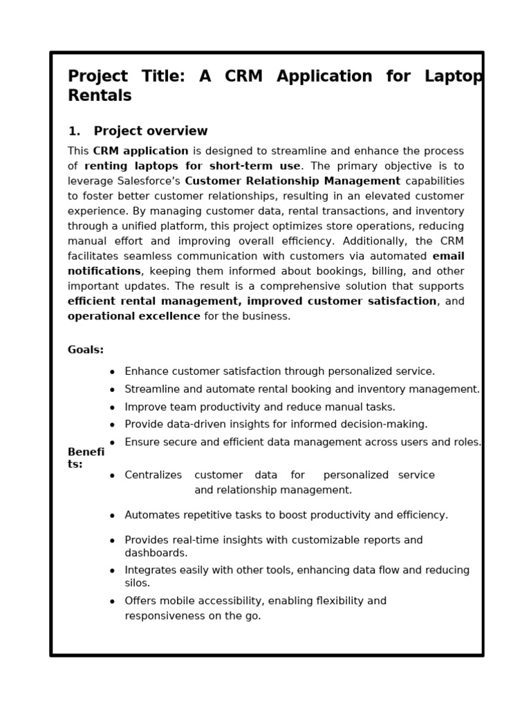 CRM for Laptop Rental Management | PDF | Customer Relationship ...