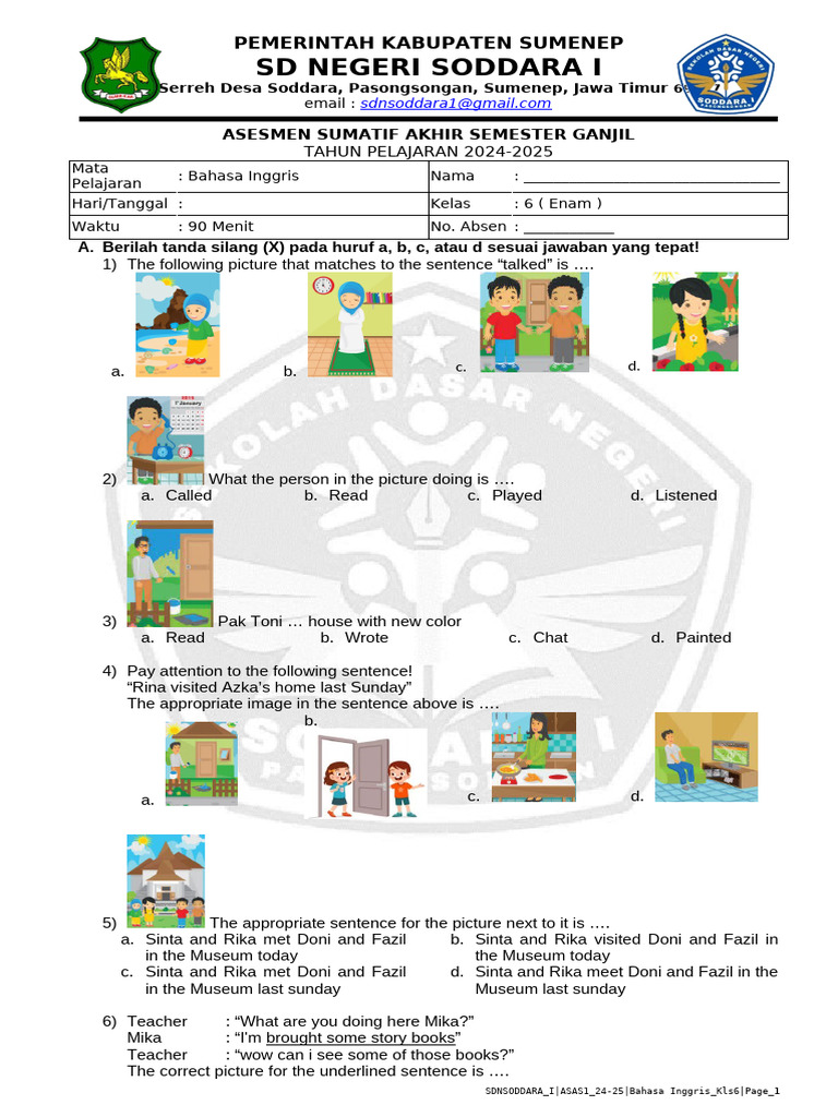 ASAS Ganjil Bing Kelas 6 | PDF