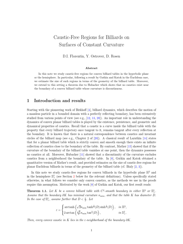 Caustics-free | PDF | Curvature | Hyperbolic Geometry