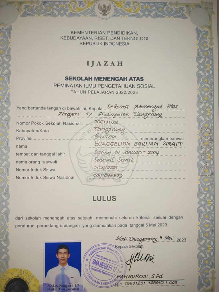 Ijazah. Euaggelion Brillian | PDF