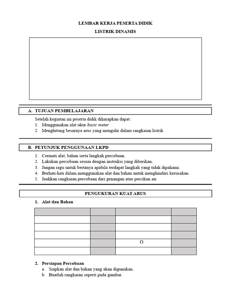 LKPD Mengukur Kuat Arus | PDF