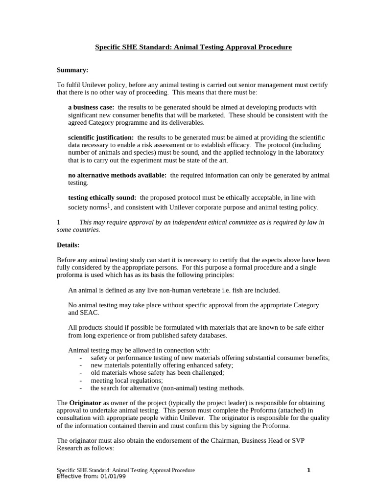 Animal Testing Approval Procedure Guide | PDF | Animal Testing | Safety