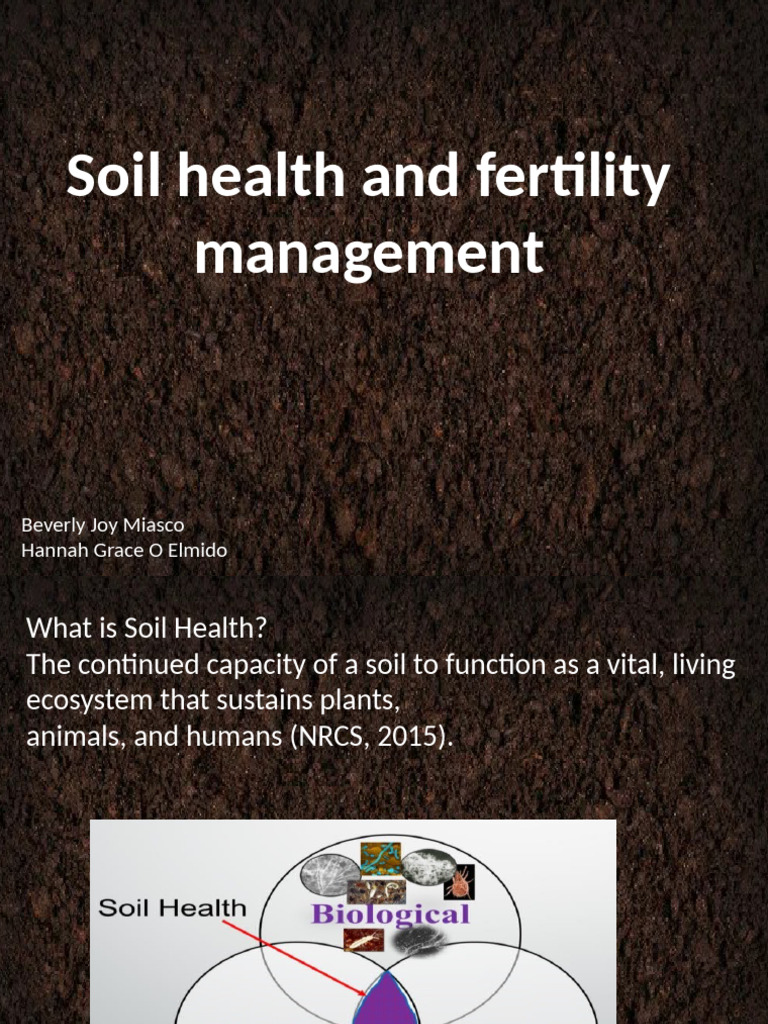 Soil health and fertility management | PDF | Soil | Nutrients