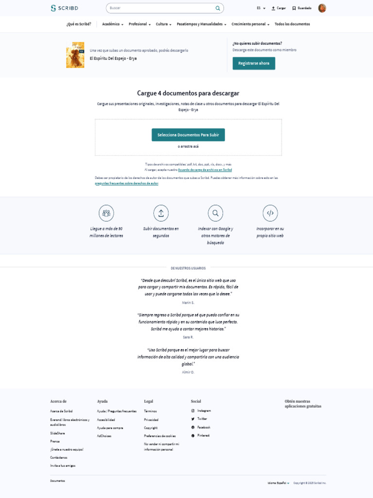Suba un documento _ Scribd | PDF | Scribd | Sitios web