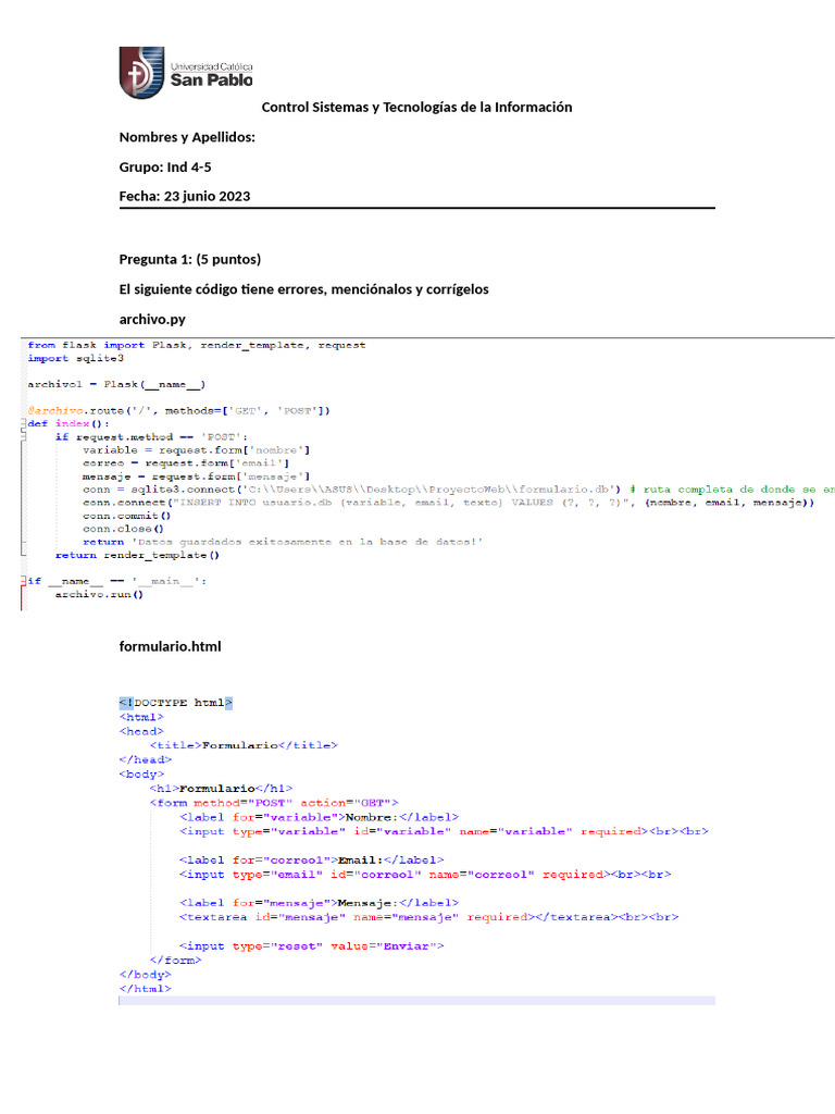 Errores y Soluciones en Flask y SQLite | PDF