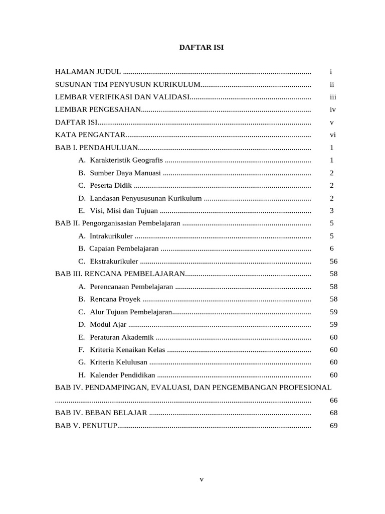 Daftar isi KOSP | PDF