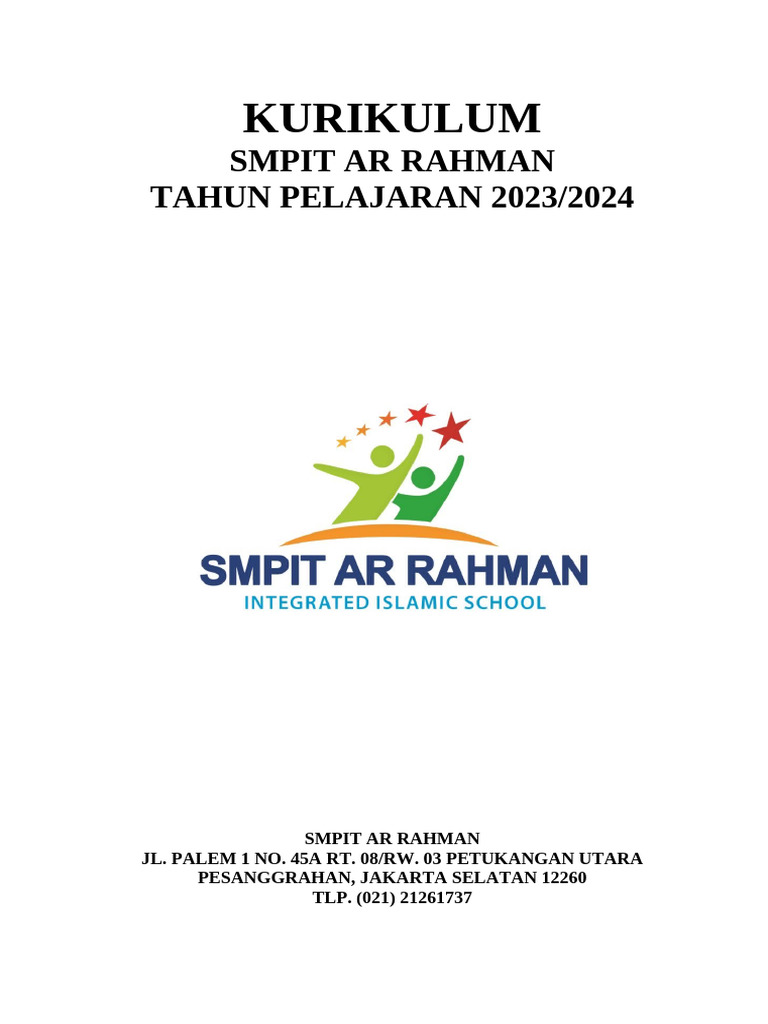 Kurikulum SMPIT Ar Rahman 2023/2024 | PDF