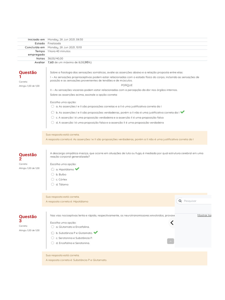 AIM 2 - Objetivas- Revisão da tentativa 2 | PDF | Cerebelo | Neurônio