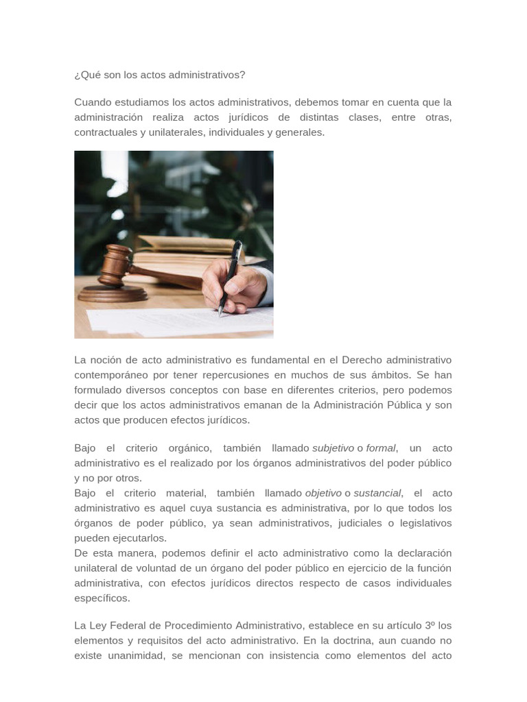 Actos Administrativos: Definición y Tipos | PDF | Justicia | Crimen y ...