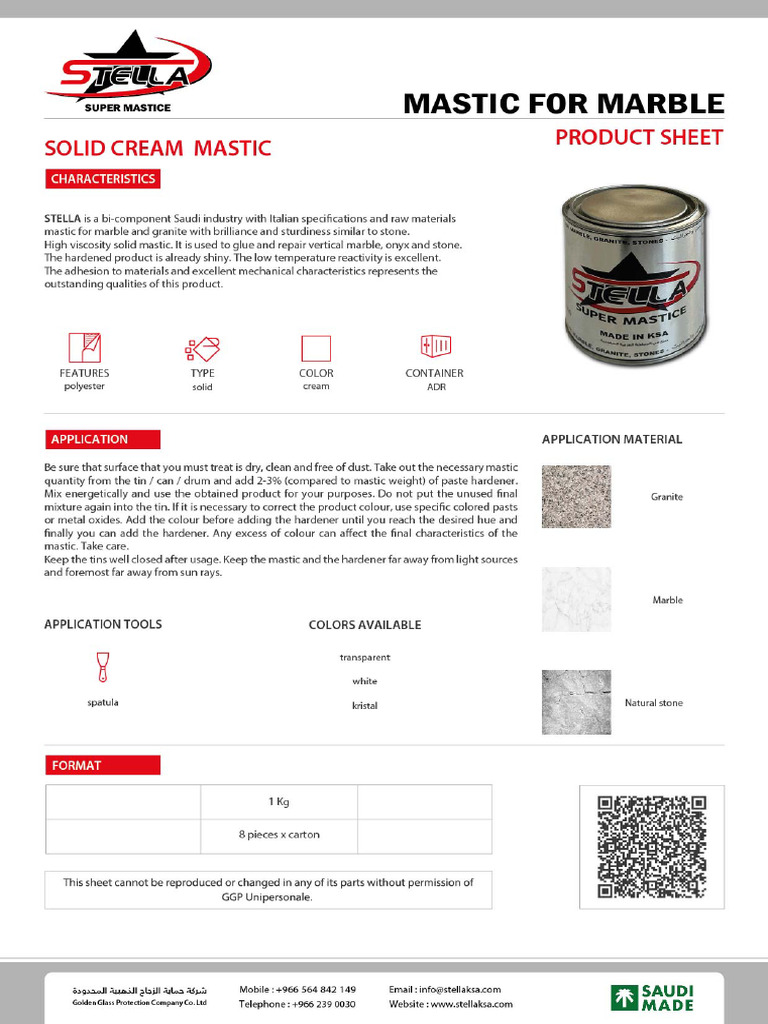 SOLID CREAM MASTIC Product Sheet - 01 01 1 | PDF