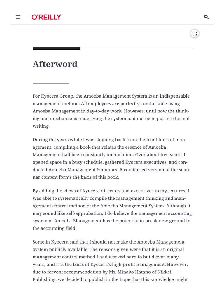 Afterword - Amoeba Management | PDF