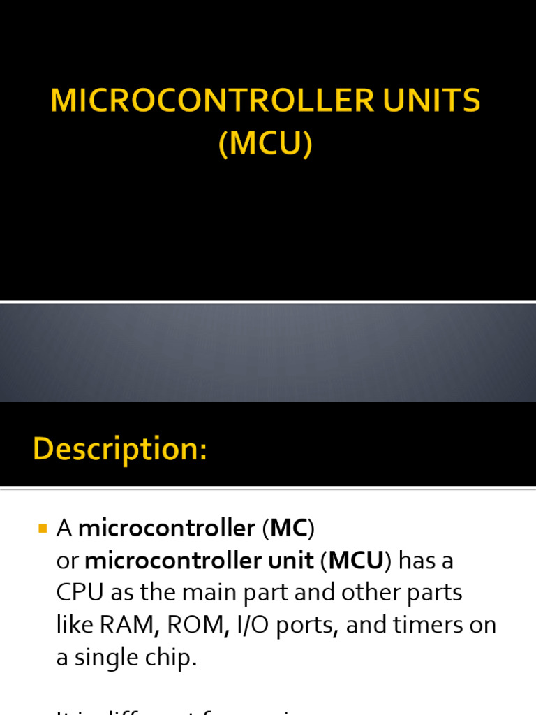 Microcontroller Units - PPTM 1 | PDF | Microcontroller | Embedded System