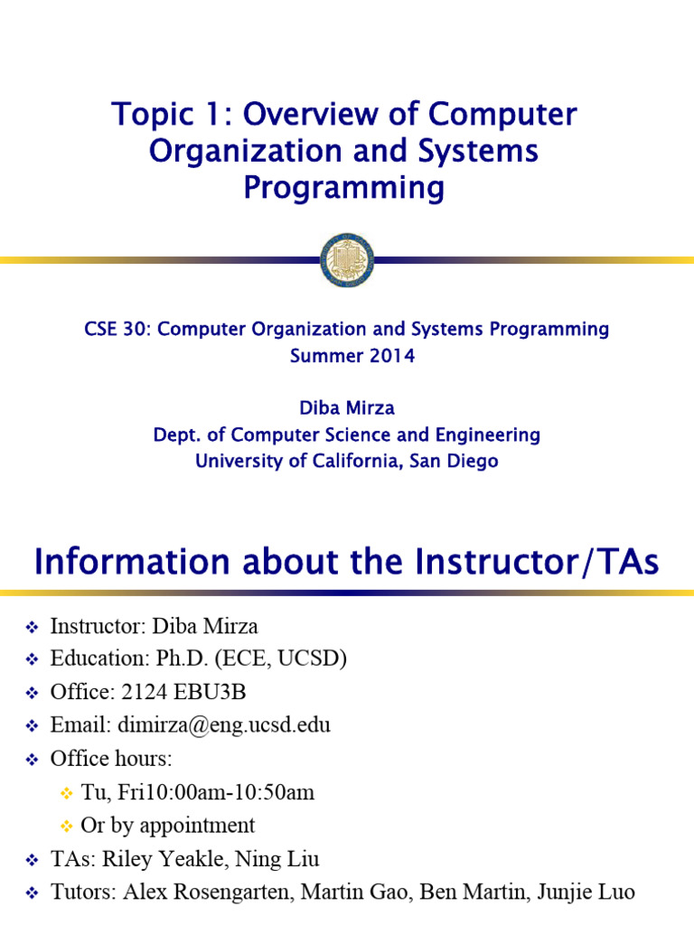 PI CSE30 Lecture 1 Intro PDF | PDF | Computer Program | Programming