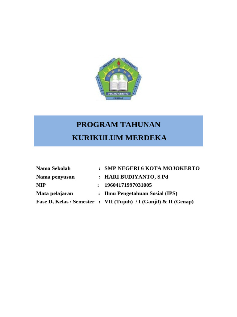 Program Tahunan IPS SMP Merdeka 2024 | PDF