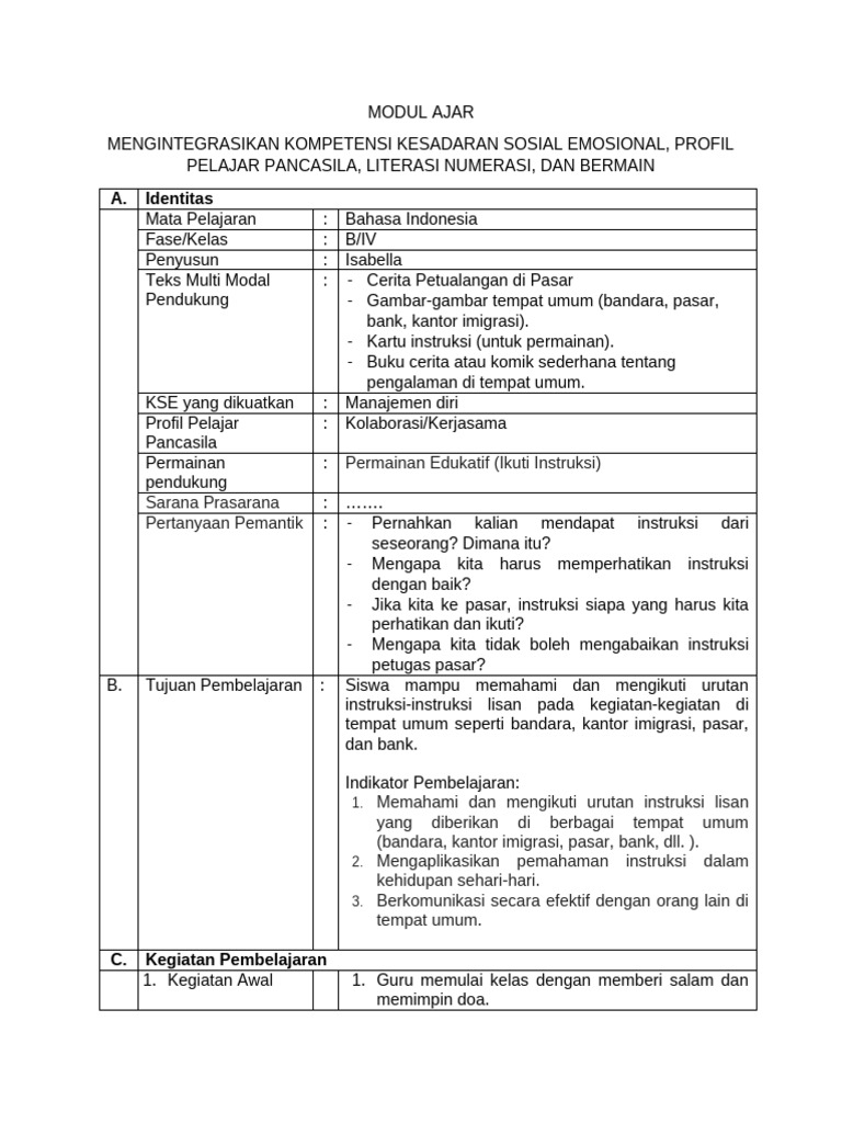 #CONTOH MODUL AJAR | PDF