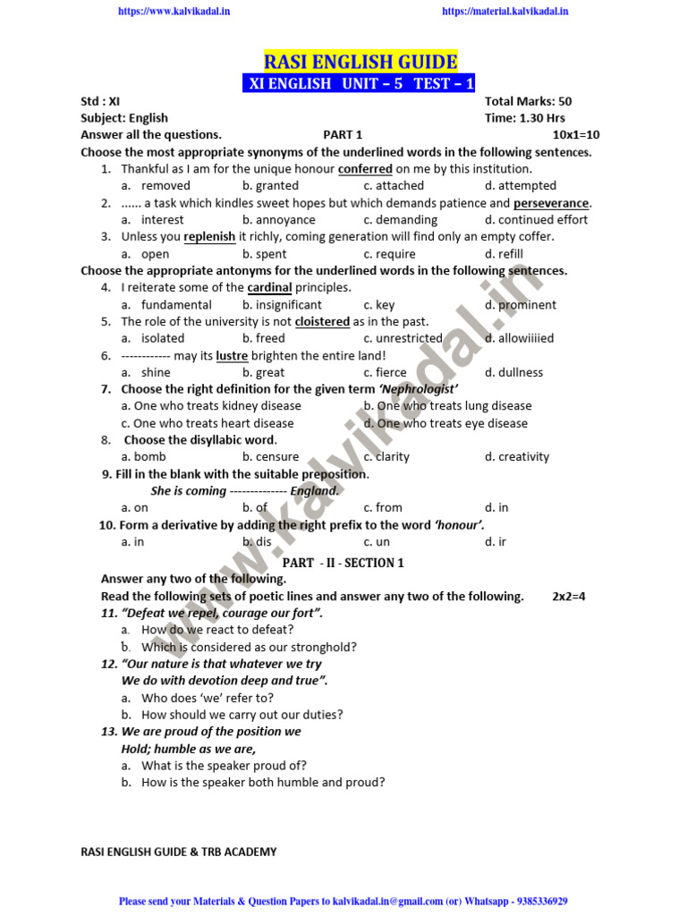 Class 11 English Unit 5 Test Guide | PDF | Robot | Robotics