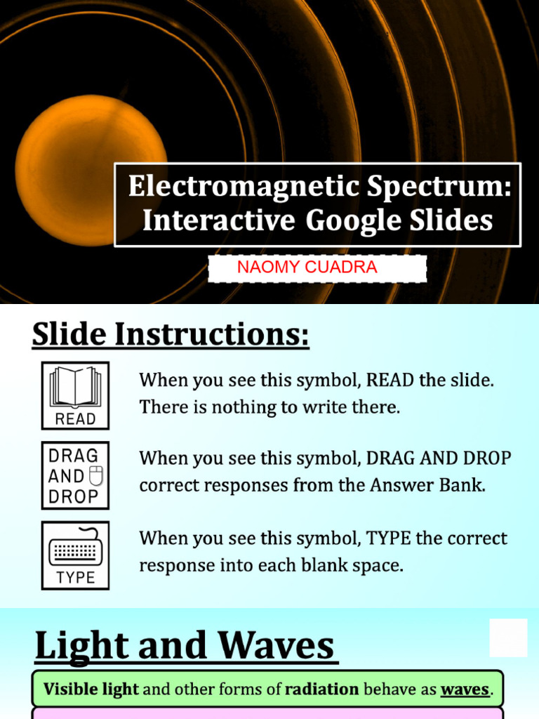 Electromagnetic Spectrum Interactive Guided Google Slides | PDF