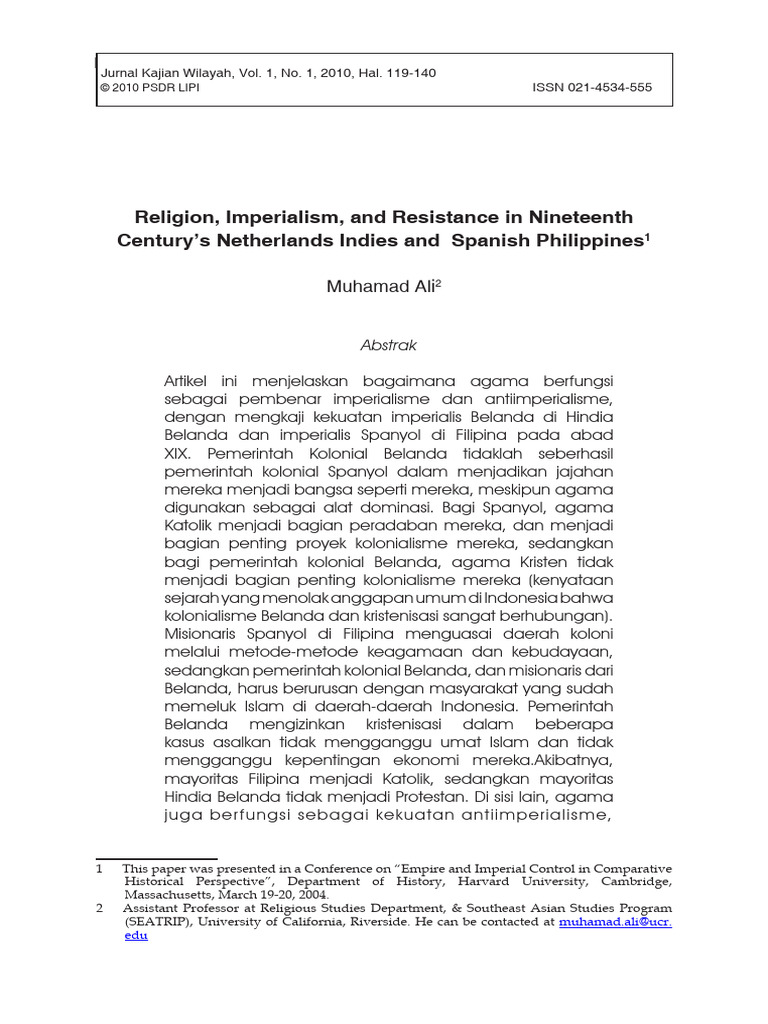 Religion, Imperialism, And Resistance in Nineteenth | PDF | Java ...