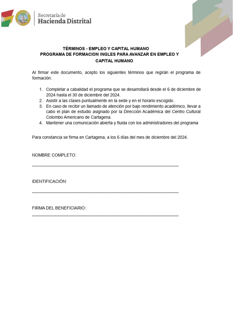 Compromiso Programa Inglés 2024 | PDF