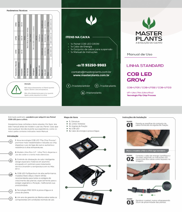 Manual Linha Standard COB LED GROW | PDF