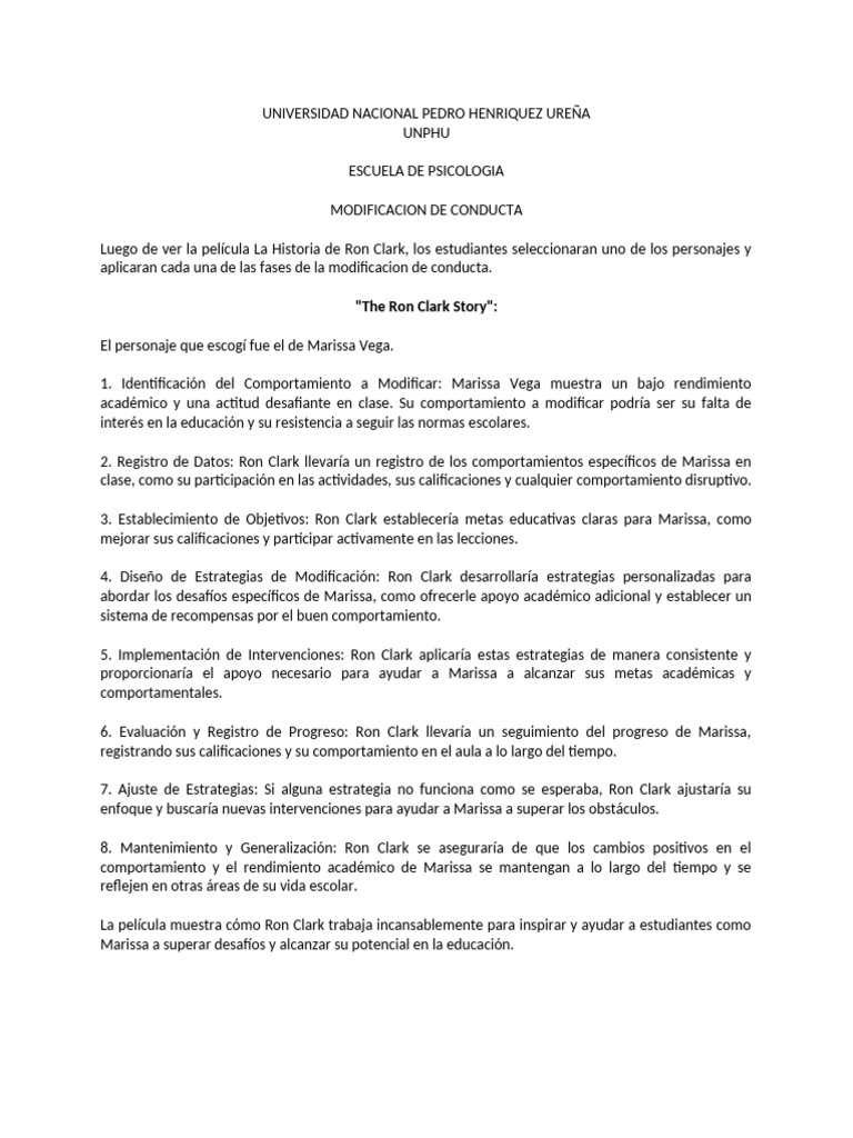 Practica Fases de La Modificacion Conductual | PDF | Comportamiento ...