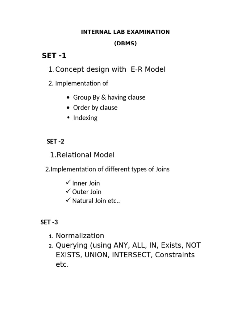 Internal Viva (DBMS) | PDF