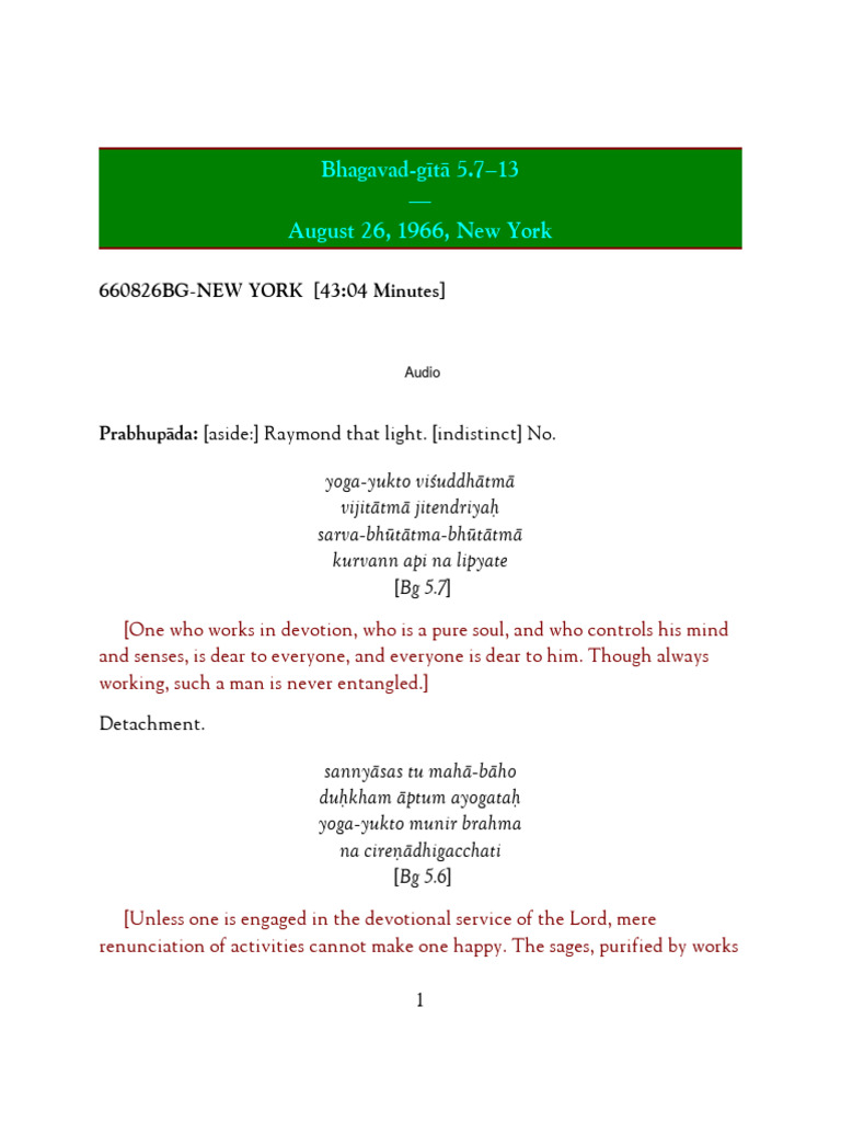 660826BG-NEW YORK | PDF | Brahman | Indian Philosophy