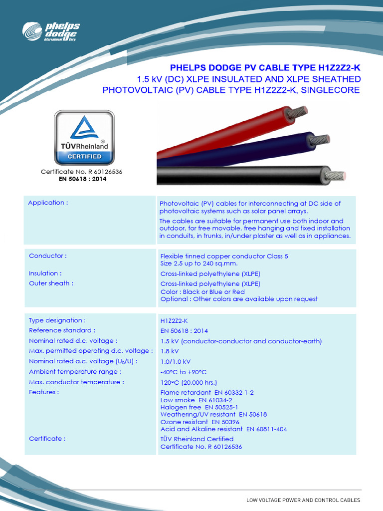 PV-Cable-Data-Sheet- | PDF