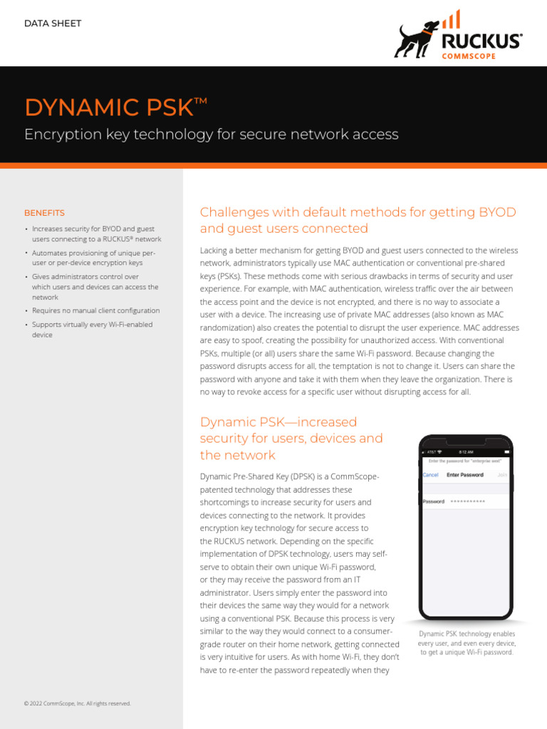 data-sheet-dynamic-psk | PDF | Computer Network | Wi Fi