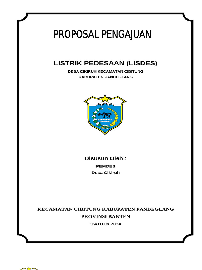 Proposal Listrik Pedesaan Desa Cikiruh | PDF