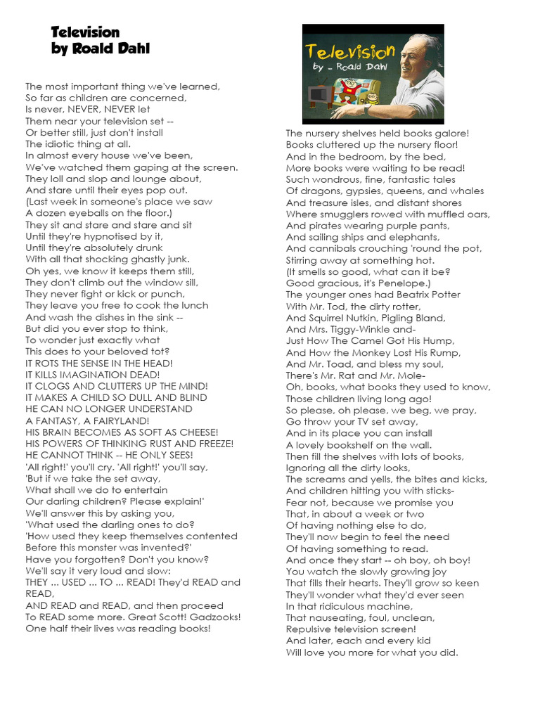 Copia de Television by Roald Dahl | PDF