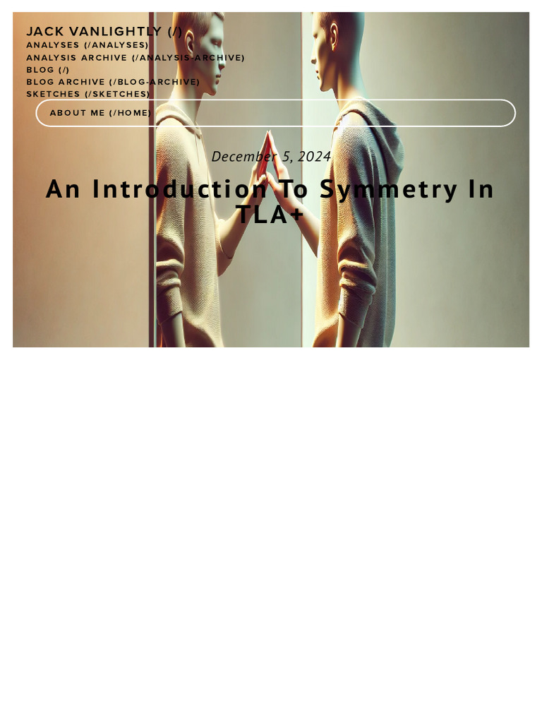 An Introduction To Symmetry in TLA+ - Jack Vanlightly | PDF | Symmetry | Applied Mathematics