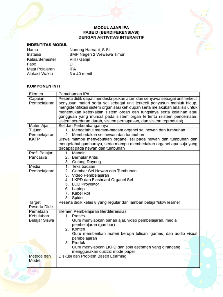 Modul Ajar Sel_merged | PDF