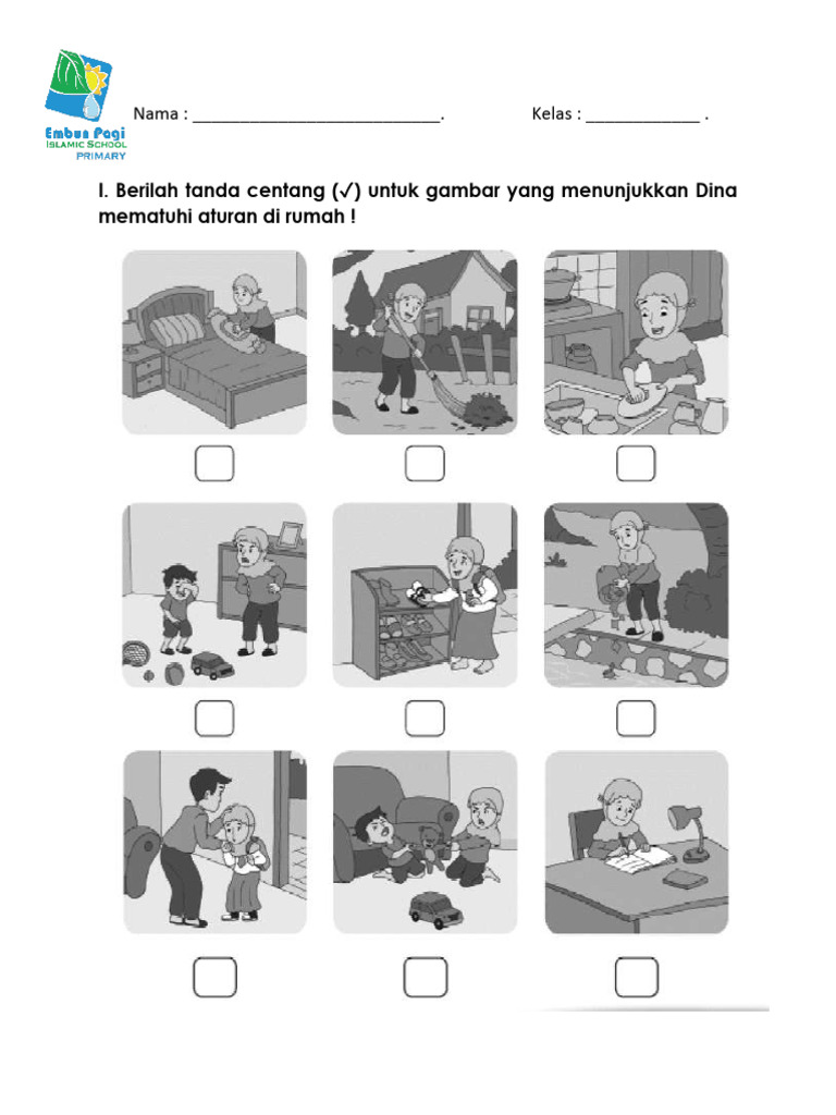 Worksheet Aturan Di Rumah | PDF