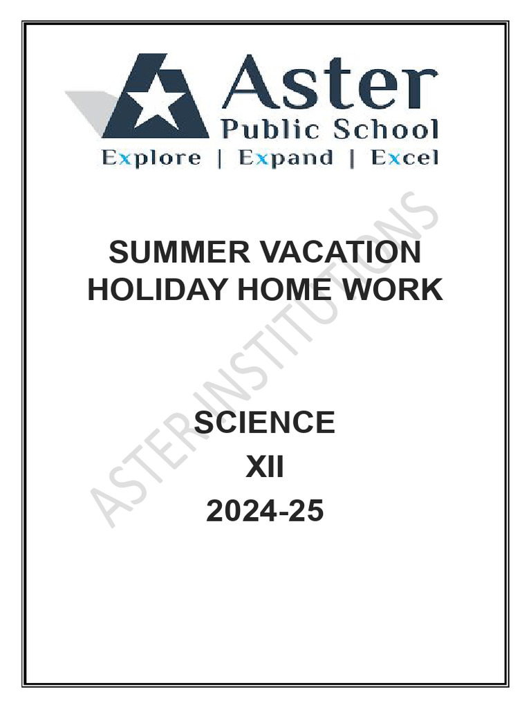 XII SCIENCE HW | PDF