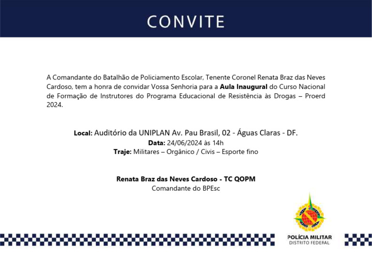 Convite Aula Inaugural Senhoria | PDF