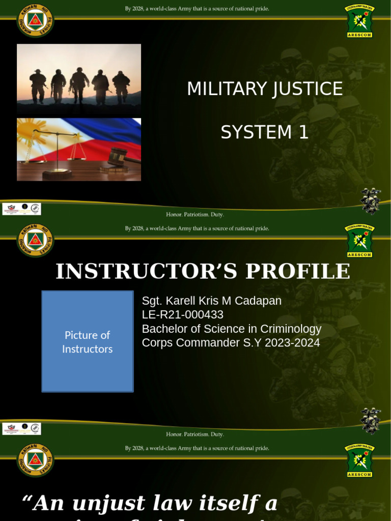 Military Justice System Cadapan | PDF | Court Martial | Military Justice