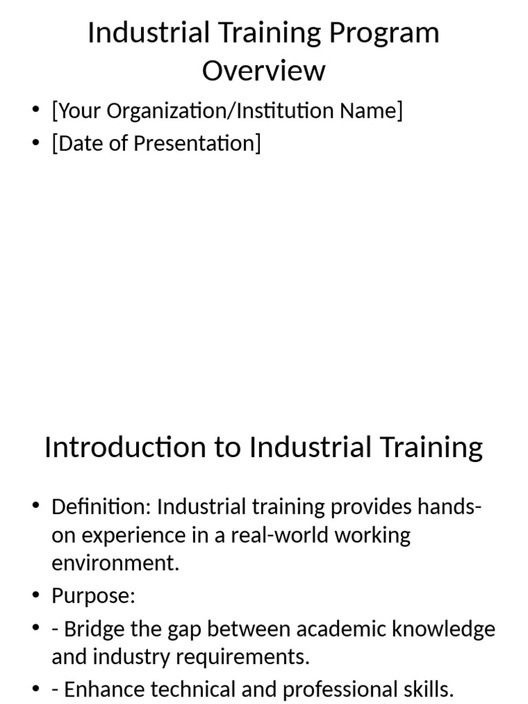 Industrial Training Program Overview | PDF