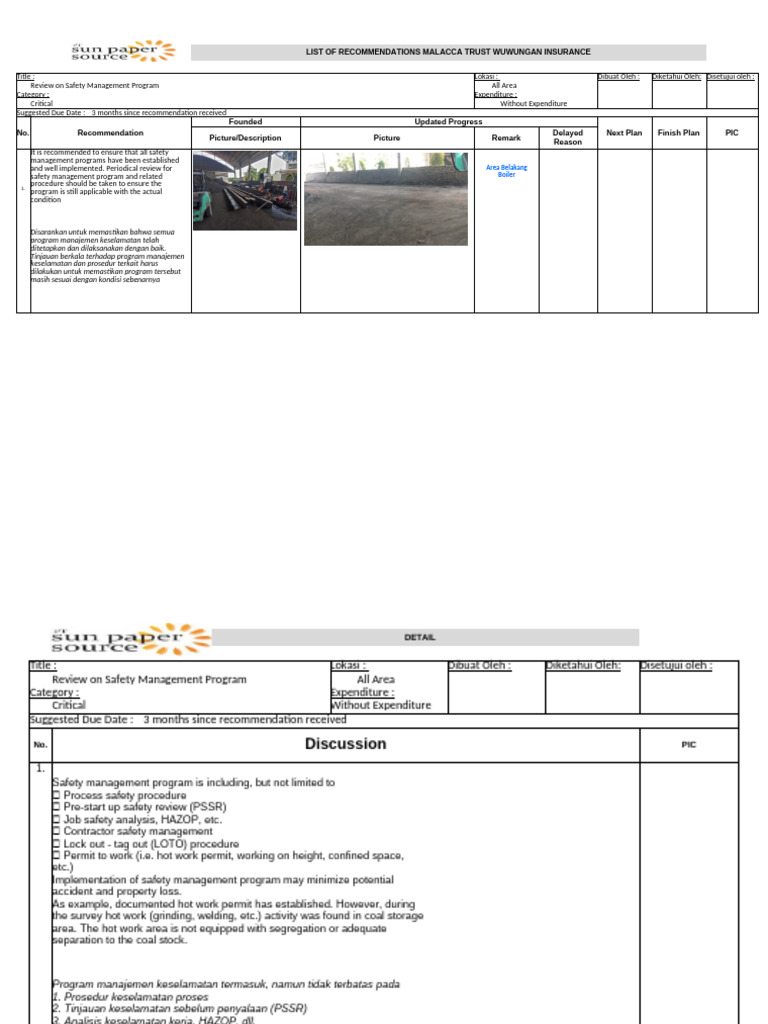 240076R-04 Detail of Review Safety Management Program | PDF | Labor Relations | Systems Engineering